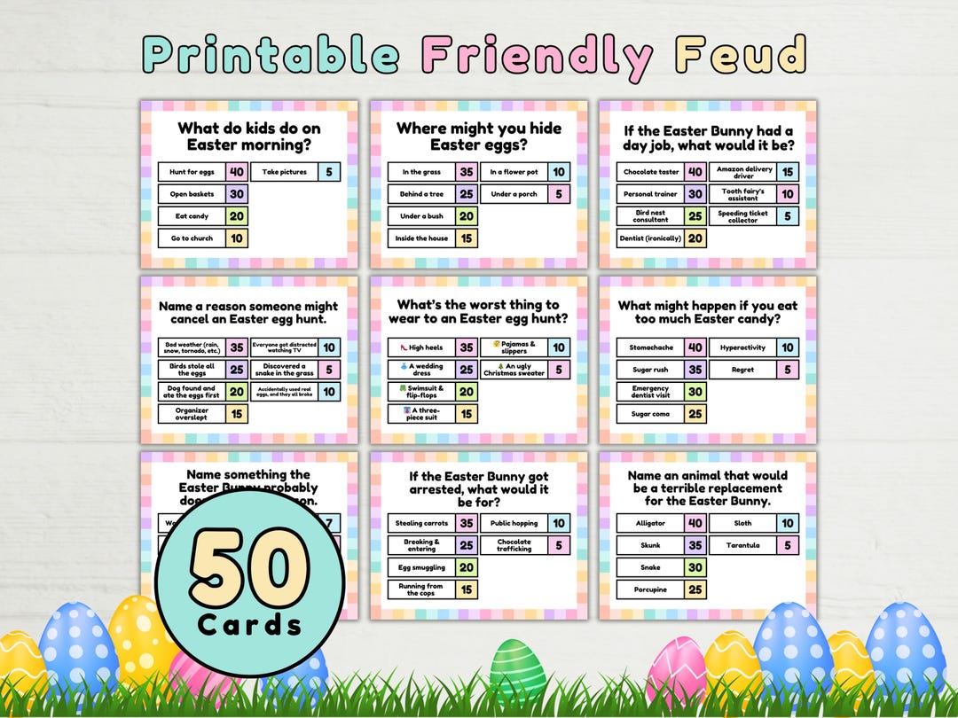 Easter Family Feud Spring Trivia Baby Family Feud Easter Feud Easter ...