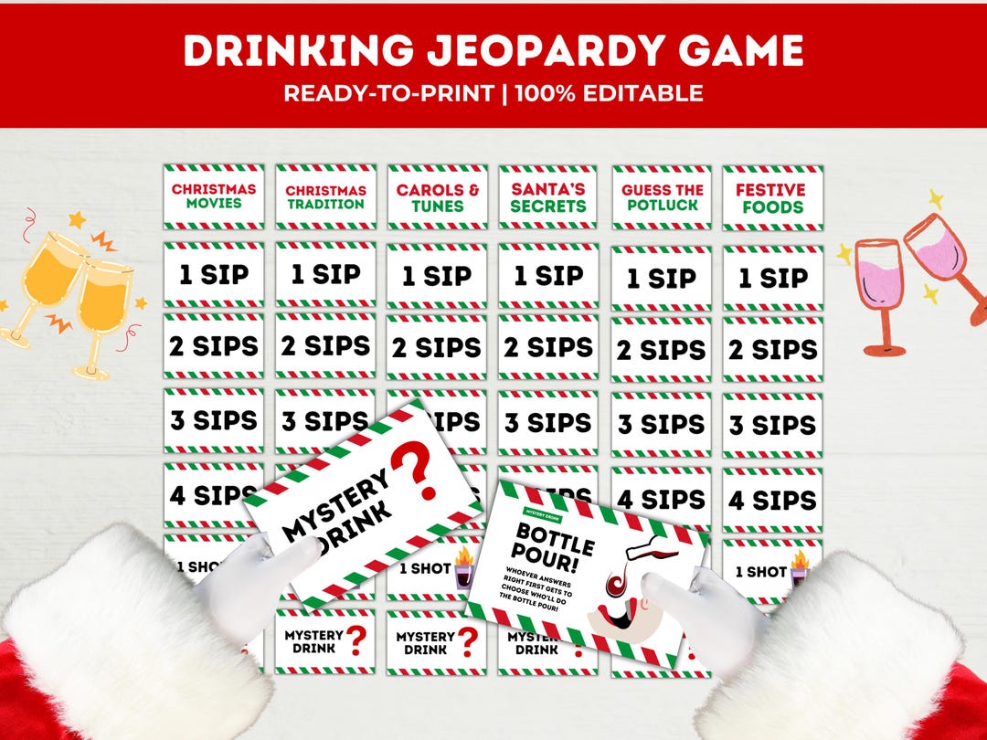 Christmas Jeopardy Game Printable Christmas Party Games for Adults ...