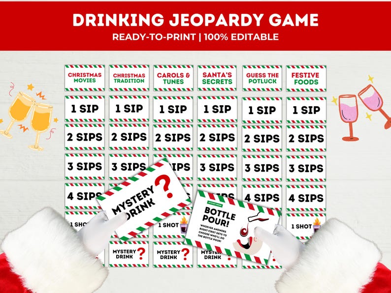 Christmas Jeopardy Game Printable Christmas Party Games for Adults ...