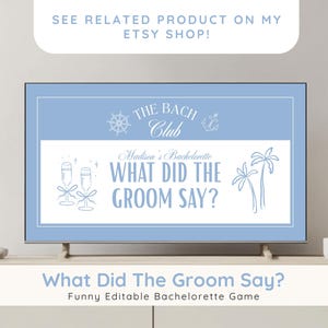 What Did the Groom Say Game Groom Trivia Bridal Shower Game Groom ...