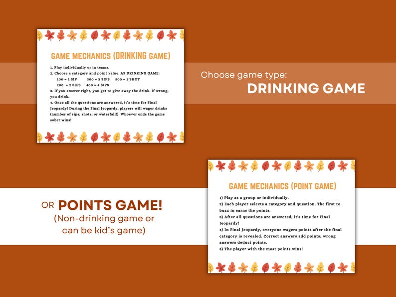 Thanksgiving Jeopardy Game Thanksgiving Trivia Thanksgiving Quiz ...