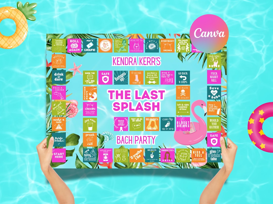 Last Splash Bachelorette Board Game Pool Party Bridal Shower Game Beach ...