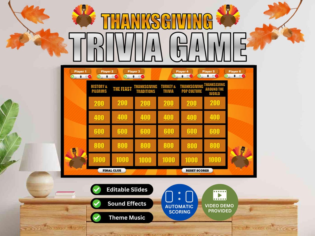 Thanksgiving Jeoparty Powerpoint Virtual Thanksgiving Quiz ...