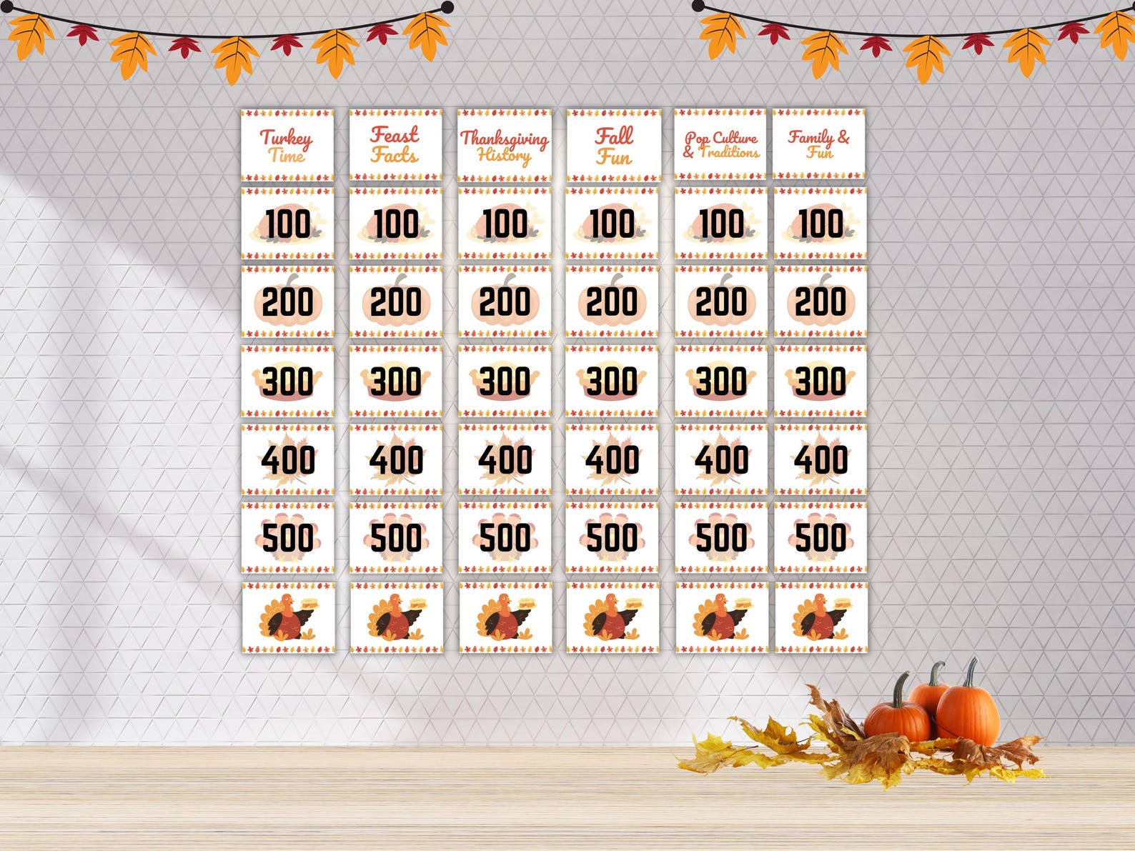 Thanksgiving Jeopardy Game Thanksgiving Trivia Thanksgiving Quiz ...