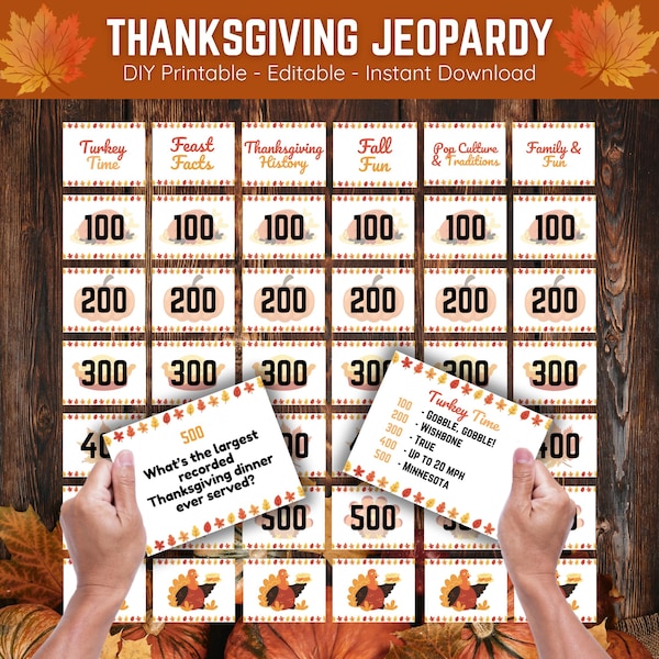 Thanksgiving Jeopardy - Etsy