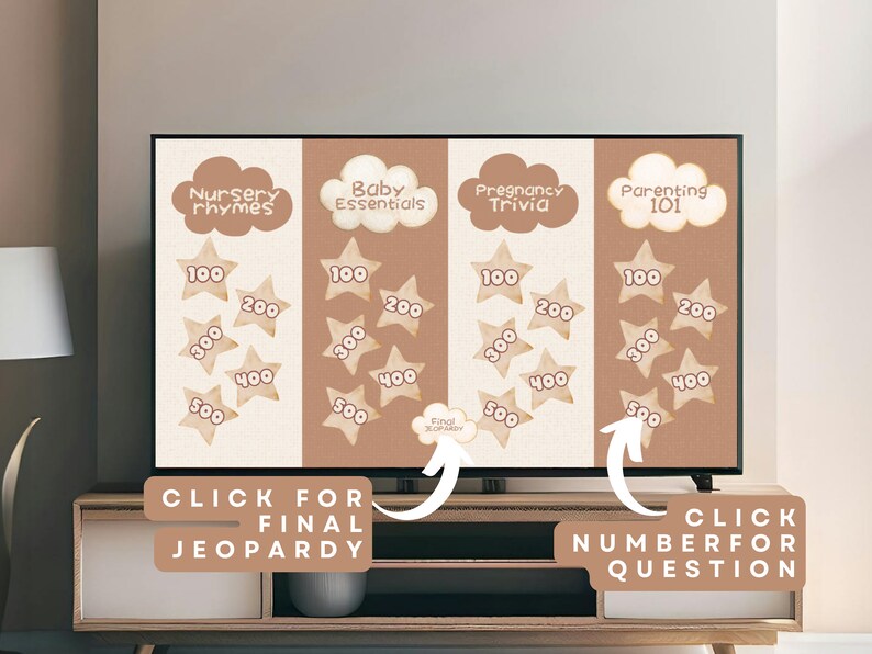 Baby Shower Jeopardy Game Neutral Baby Shower Jeopardy Game Idea Canva ...