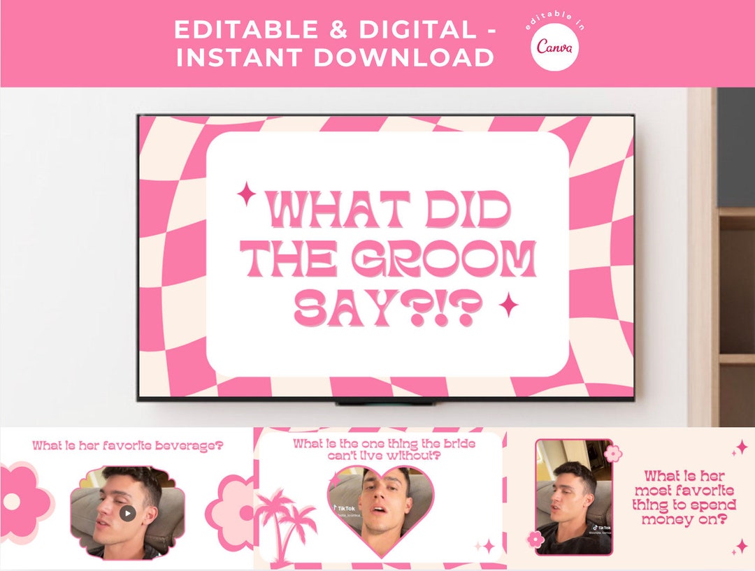 What Did the Groom Say Game Groom Trivia Bridal Shower Game Groom ...