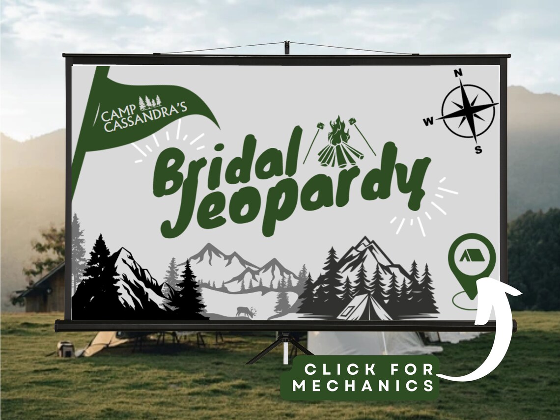 Camp Bachelorette Jeopardy Game Bridal Shower Jeopardy Game Hens Party ...