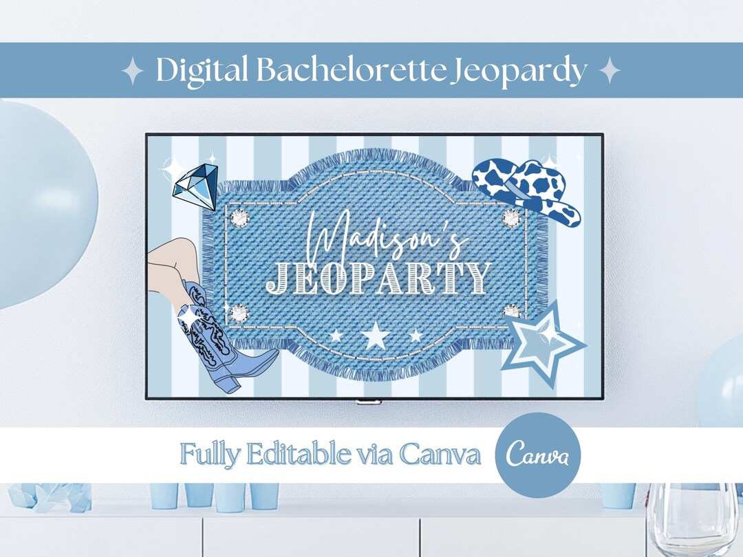 Bachelorette Jeopardy Game Template Canva Bridal Jeopardy Powerpoint ...