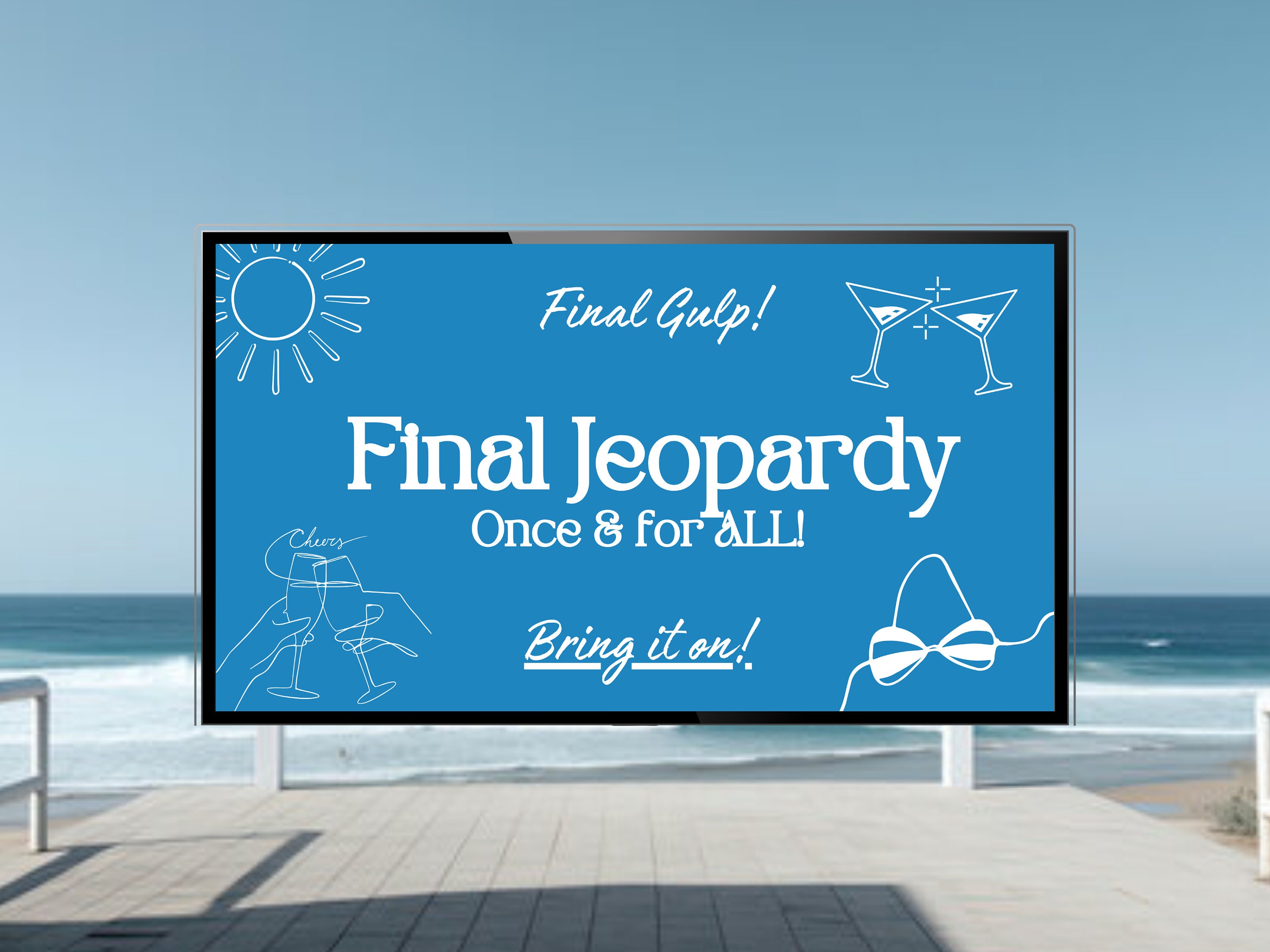 Beach Bachelorette Jeopardy Canva Coastal Bachelorette Jeopardy ...