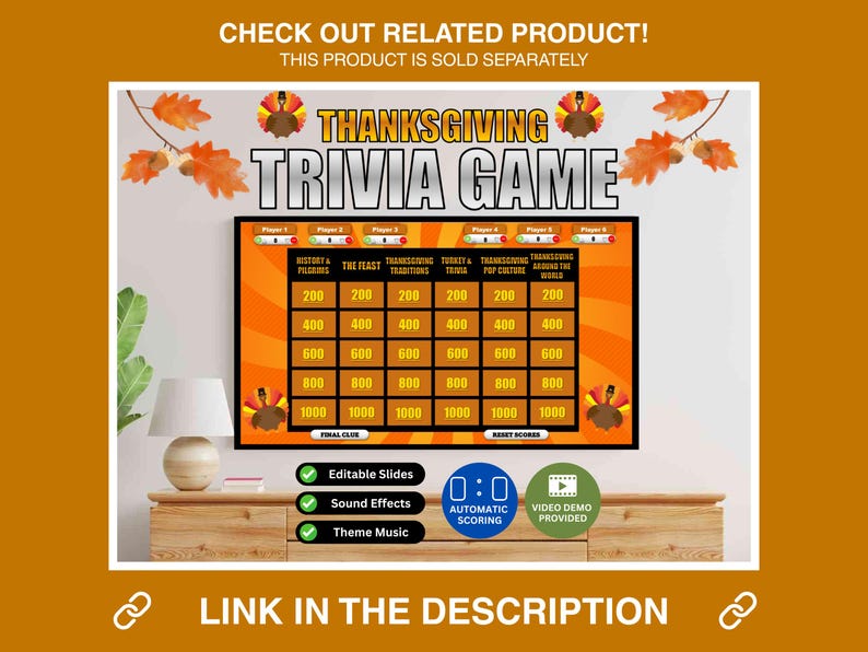 Thanksgiving Jeopardy Game Thanksgiving Trivia Thanksgiving Quiz ...