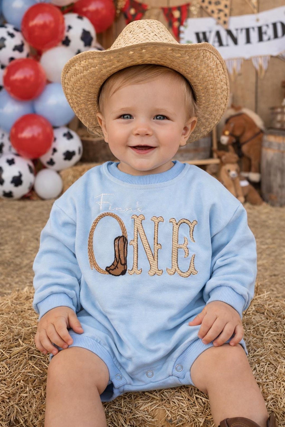 Personalized Cowboy First Birthday Romper – Western Outfit, Cake Smash ...
