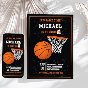 Editable Basketball Birthday Invitation Basketball Invites Sports ...
