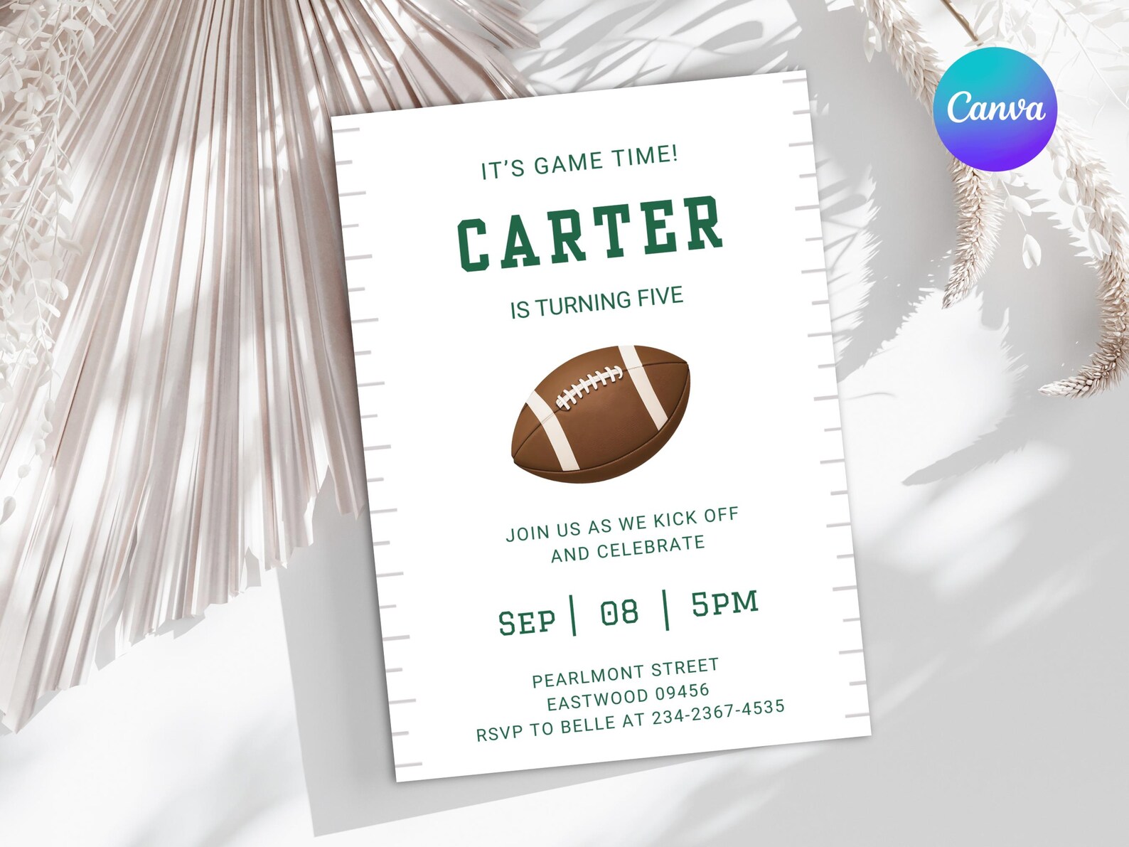 Football Birthday Invitation Football Invitation Football Kick off ...