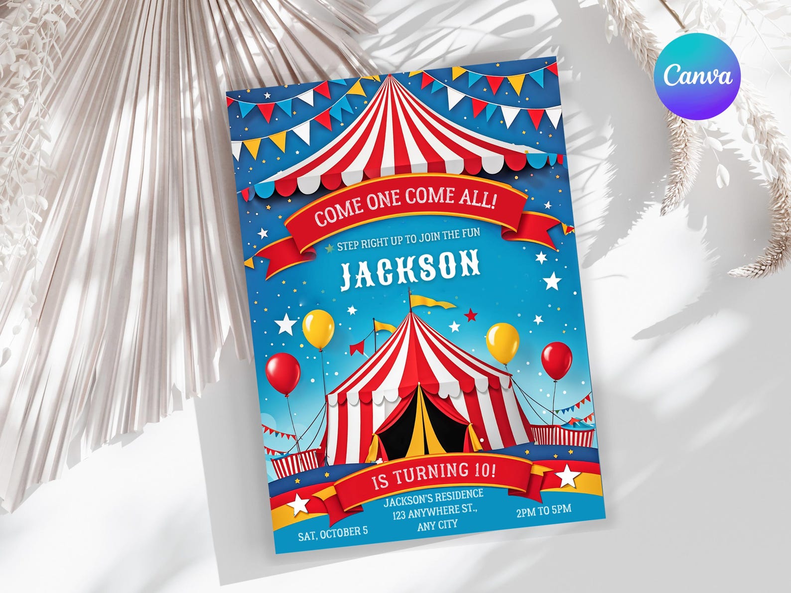 Carnival Birthday Invitation Circus Birthday Invitation Come One Come ...