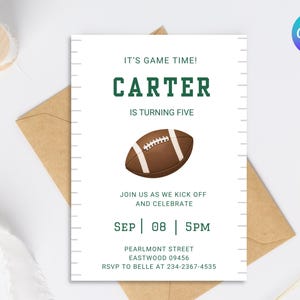 Football Birthday Invitation Football Invitation Football Kick off ...
