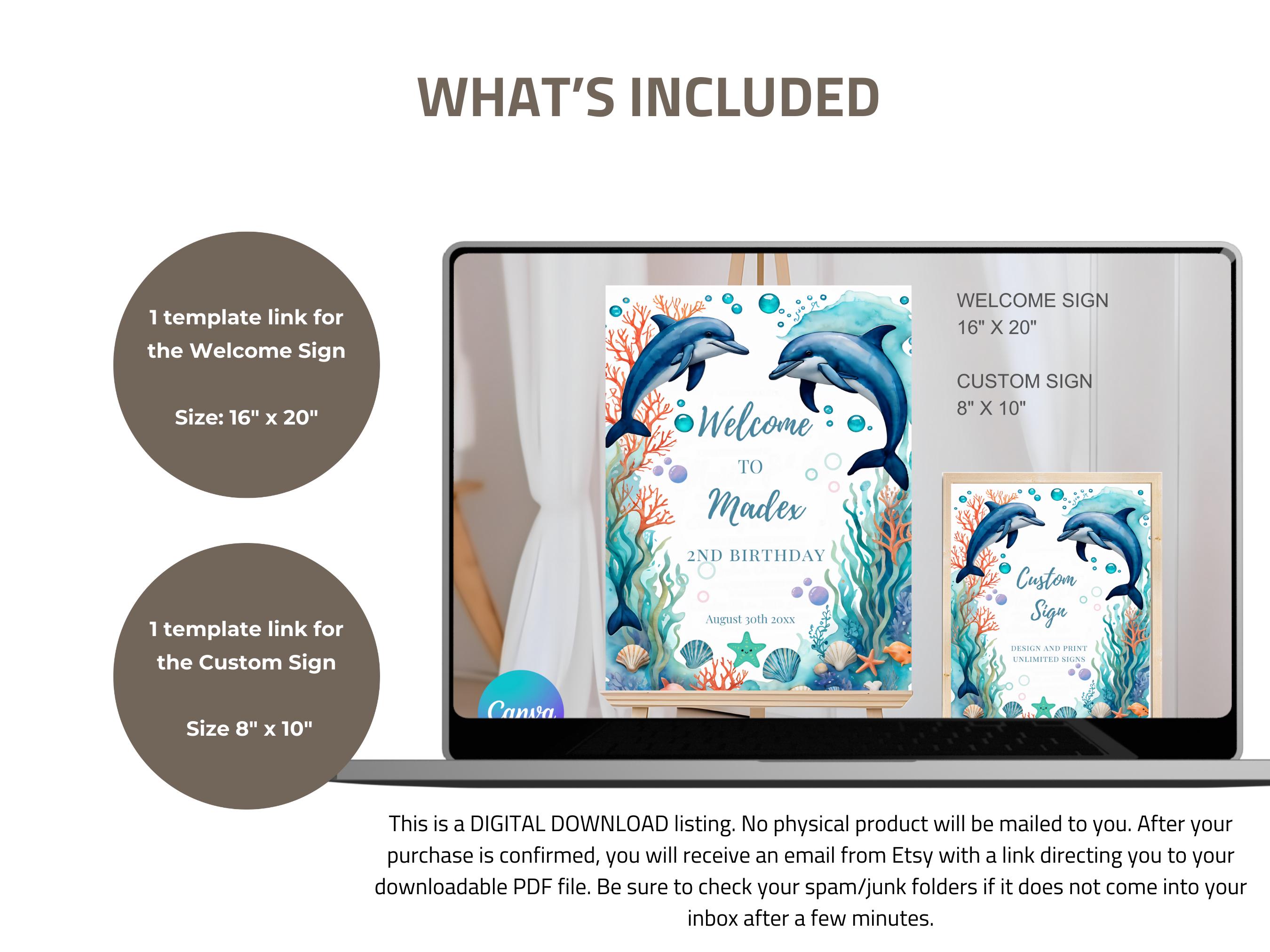 Editable Under the Sea Birthday Welcome Sign Template Under the Sea ...