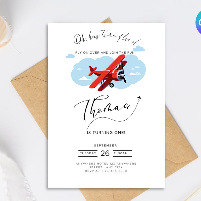 Airplane Invitation - Etsy