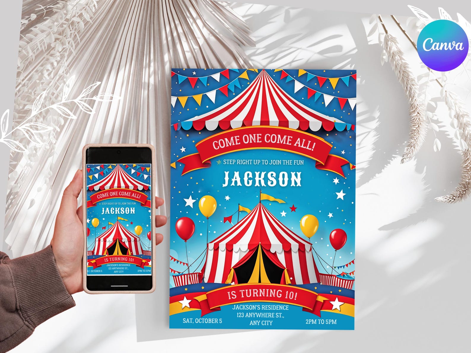 Carnival Birthday Invitation Circus Birthday Invitation Come One Come ...