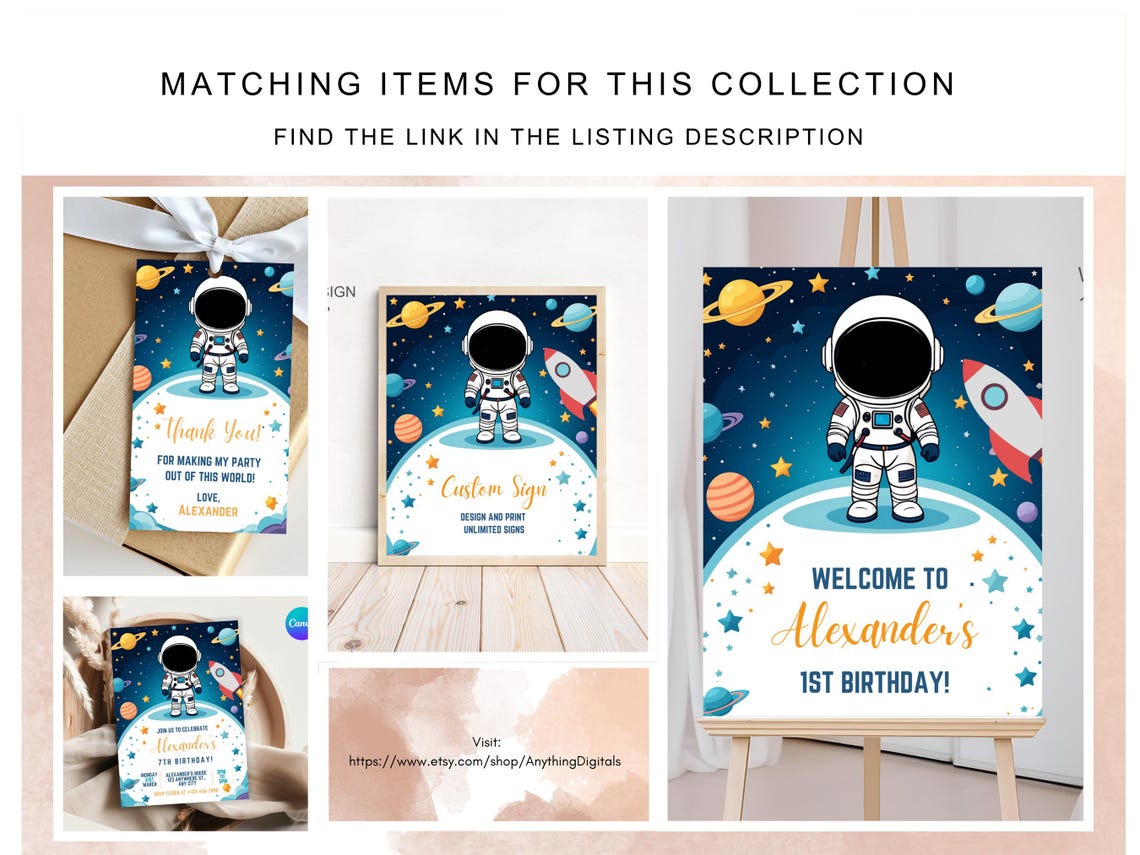 Outer Space Astronaut Birthday Welcome Sign Template Outer Space ...