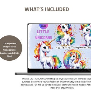 Unicorn Clipart Bundle Unicorn PNG Watercolor Cute Rainbow Unicorn ...