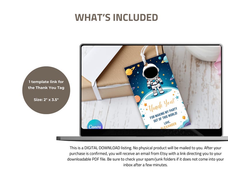Editable Outer Space Thank You Tags Outer Space Party Favor Tag ...