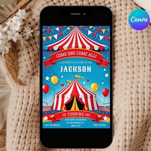 Carnival Birthday Invitation Circus Birthday Invitation Come One Come ...