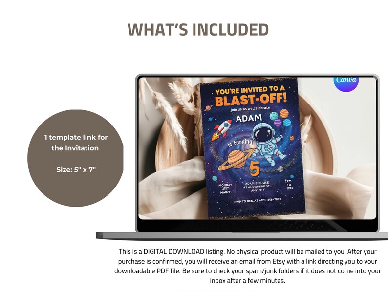 Animated Outer Space Birthday Invitation | Galaxy Rocket Party (digital ...