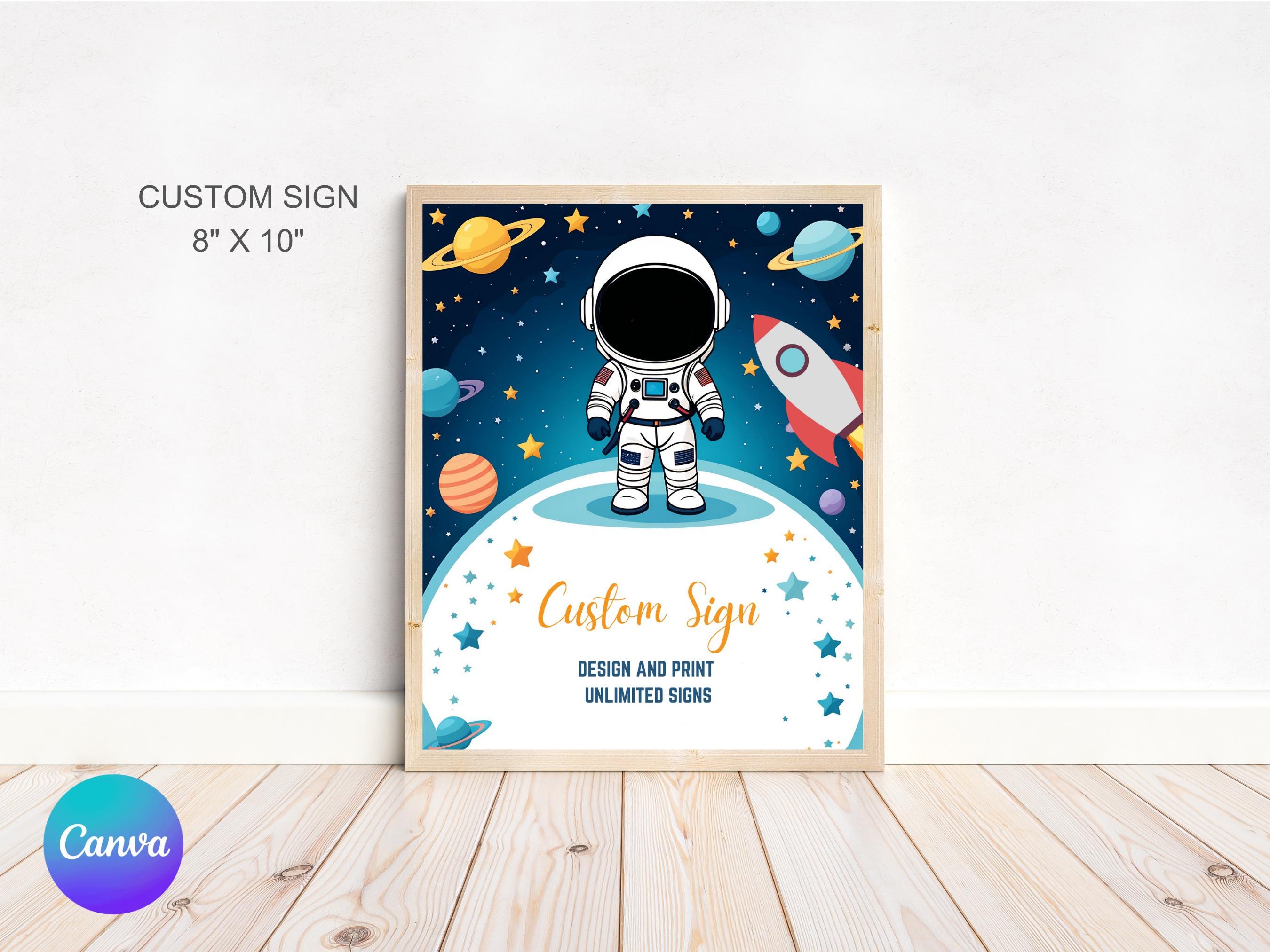 Outer Space Astronaut Birthday Welcome Sign Template Outer Space ...