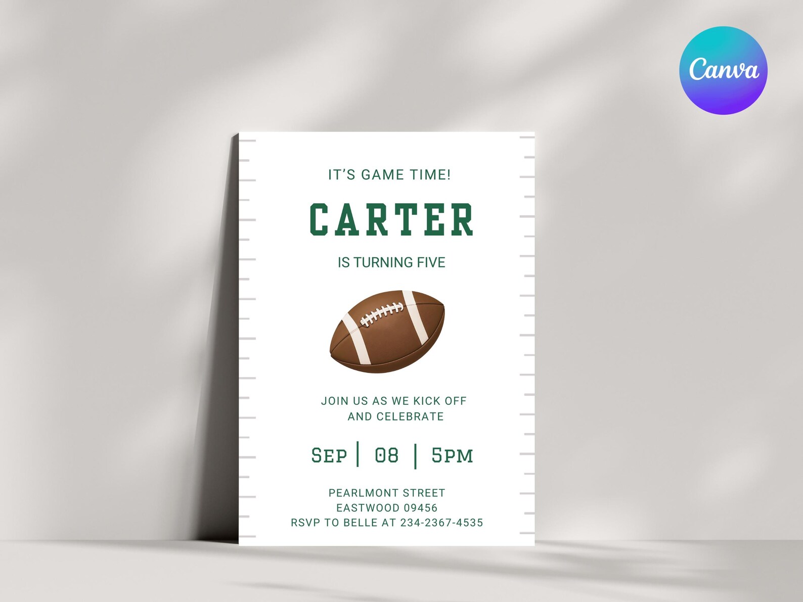 Football Birthday Invitation Football Invitation Football Kick off ...