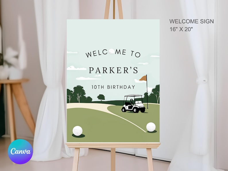 Golf Party Welcome Sign Golf Welcome Sign Welcome to Par-tee Birthday ...