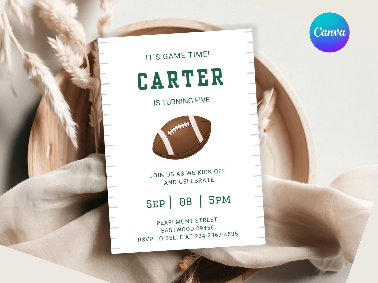 Football Birthday Invitation Football Invitation Football Kick off ...