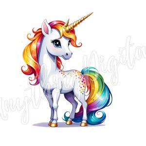 Unicorn Clipart Bundle Unicorn PNG Watercolor Cute Rainbow Unicorn ...