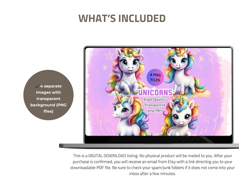 Cute Rainbow Unicorn Clipart Bundle Unicorn PNG Watercolor Unicorn ...
