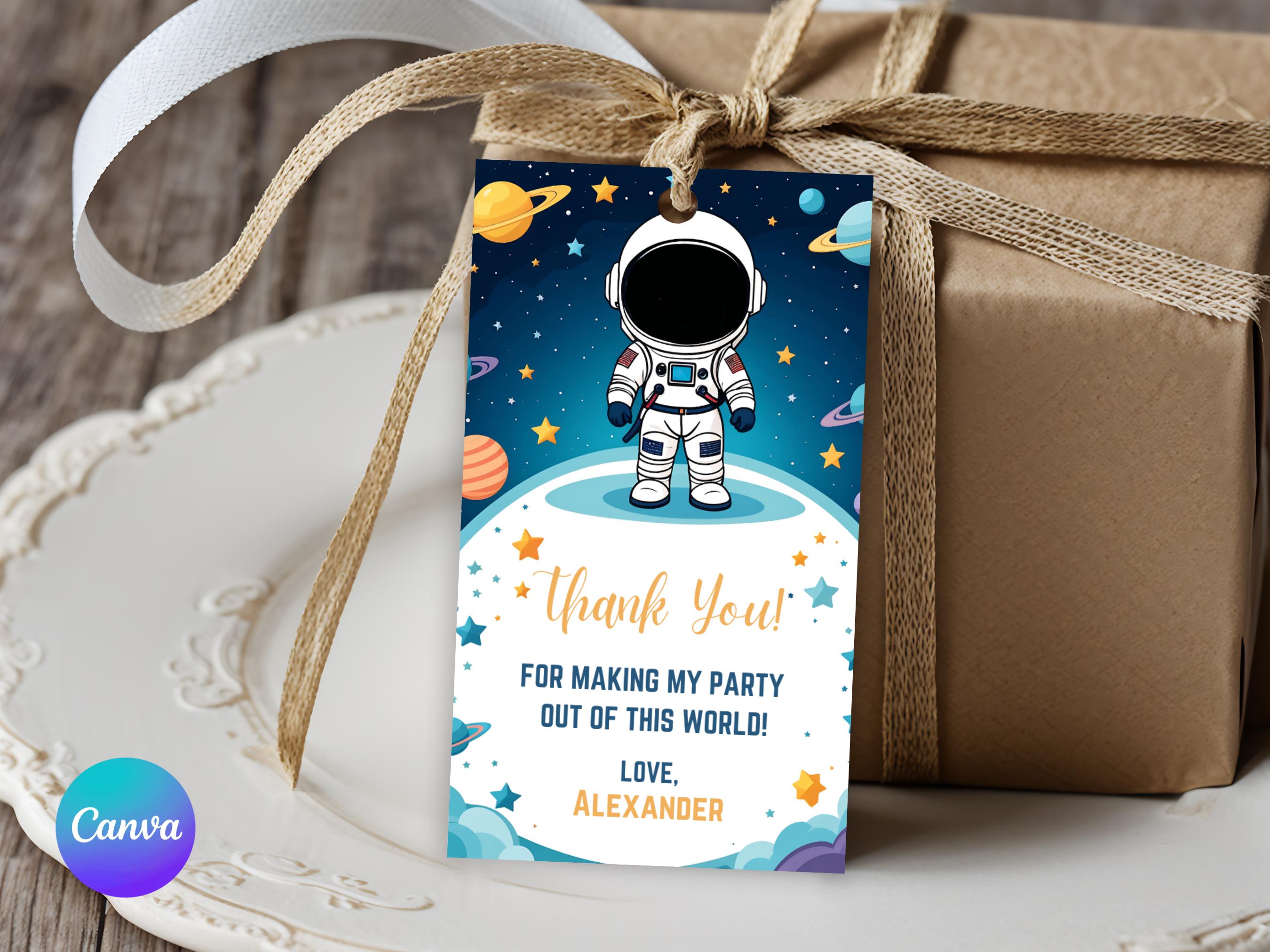 Editable Outer Space Thank You Tags Outer Space Party Favor Tag ...