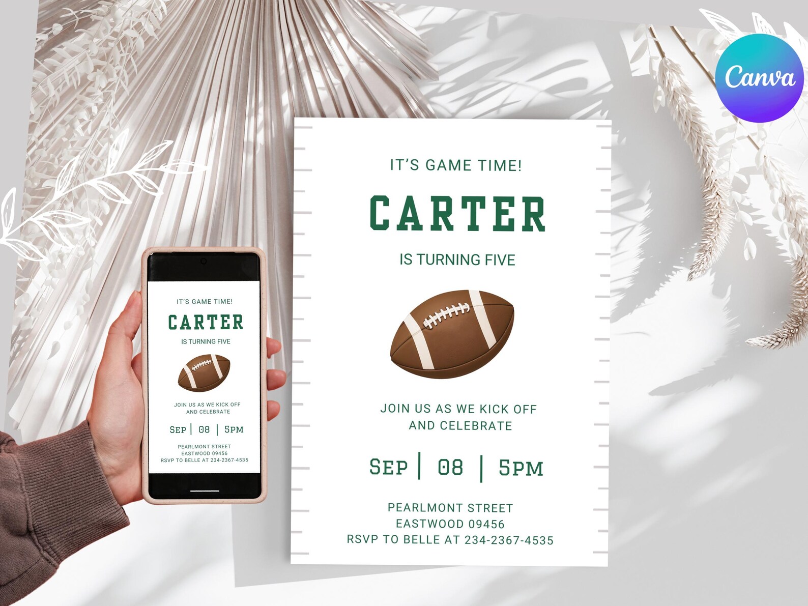 Football Birthday Invitation Football Invitation Football Kick off ...