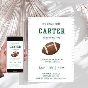 Football Birthday Invitation Football Invitation Football Kick off ...