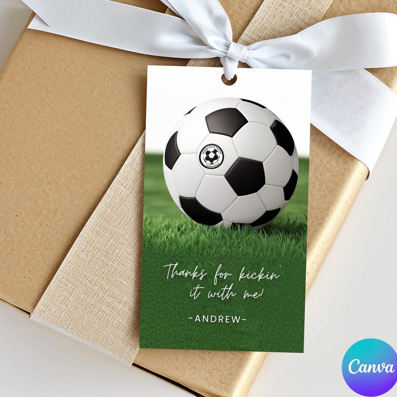 Soccer Thank You Tag - Etsy