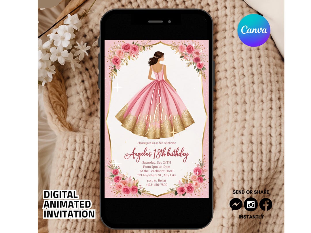 Pink Barbie Ball 18th Birthday Invitation (digital) - Etsy