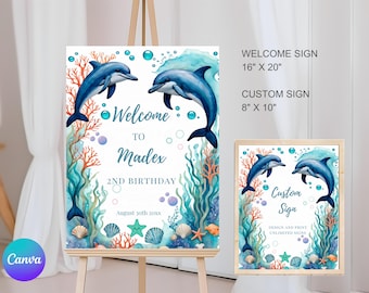 Editable Under the Sea Baby Shower Welcome Sign Template Under the Sea ...