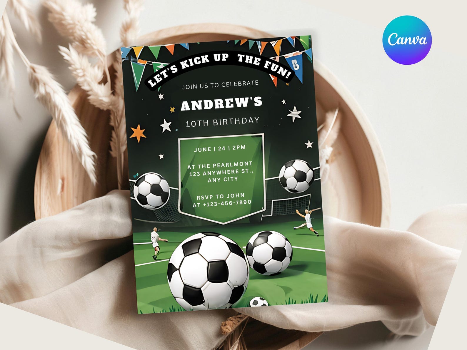 Editable Soccer Birthday Invitation Soccer Invitation Soccer Party ...