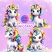 Cute Rainbow Unicorn Clipart Bundle Unicorn PNG Watercolor Unicorn ...