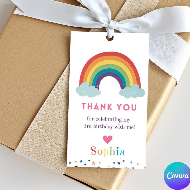 Rainbow Thank You - Etsy