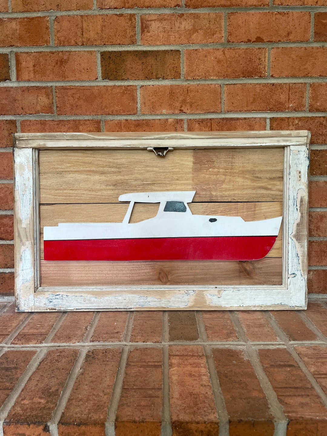 Handmade Hanging Wooden Craft Sign From Reclaimed Windows / Nautical ...