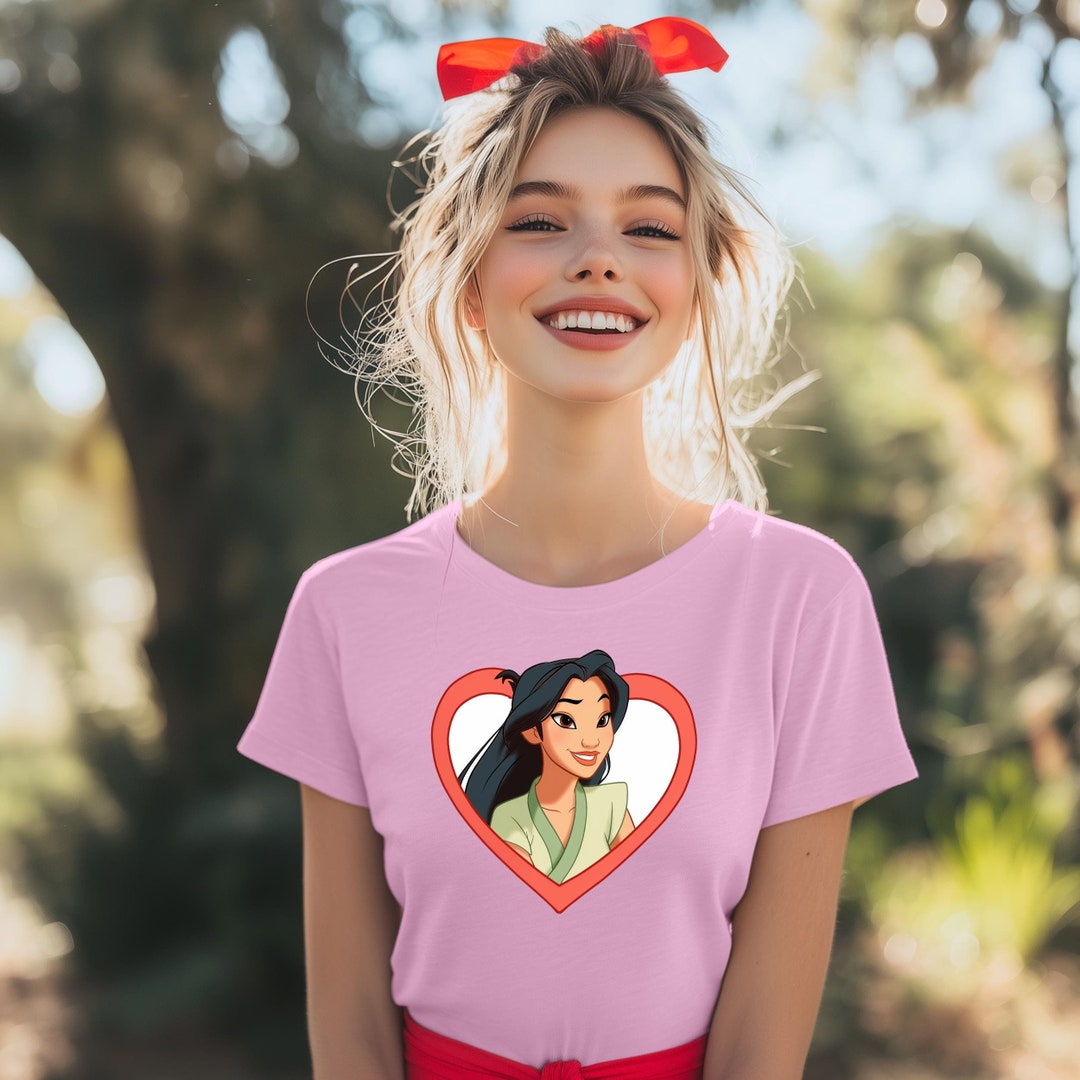 Princess Mulan Heart Shirt, Disney Mulan Cute Shirt, Disney Princess ...