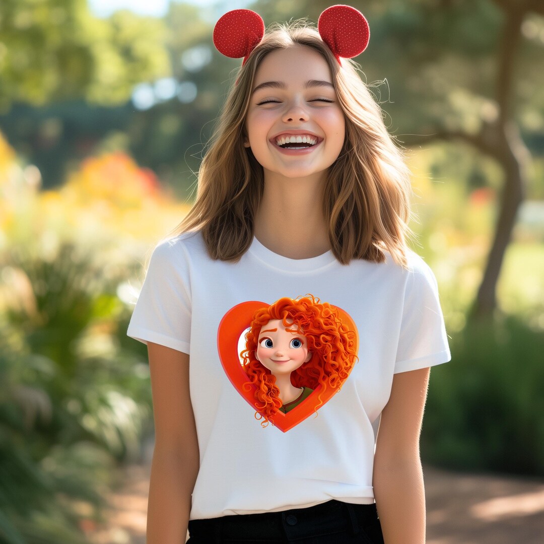 Princess Merida Heart Shirt, Brave Merida Cute Shirt, Disney Princess ...