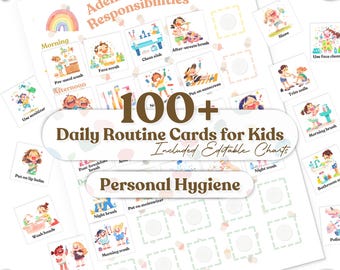 Daily Routine Cards Canva Editable Visual Schedule Toddler Routine ...