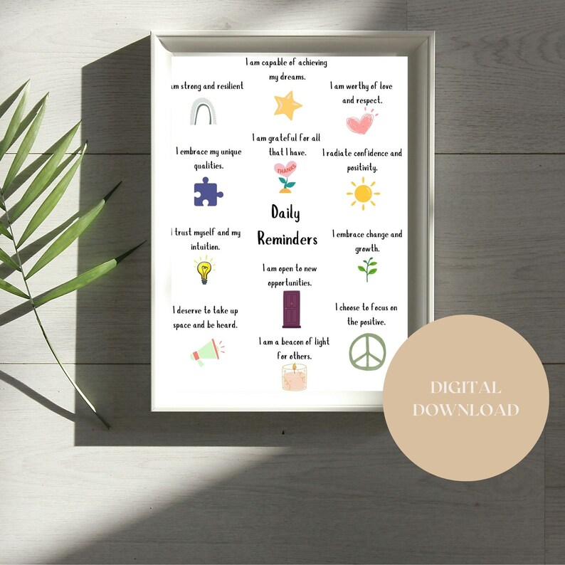 Uplifting Affirmation Art Print - Inspirational Wall Decor - Positive ...