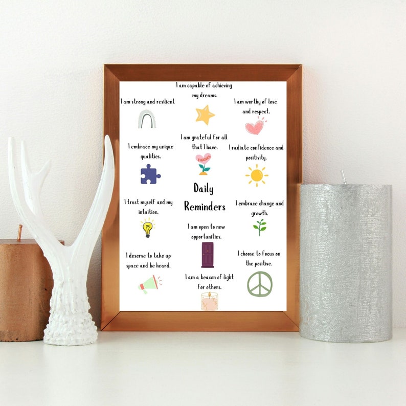 Uplifting Affirmation Art Print - Inspirational Wall Decor - Positive ...