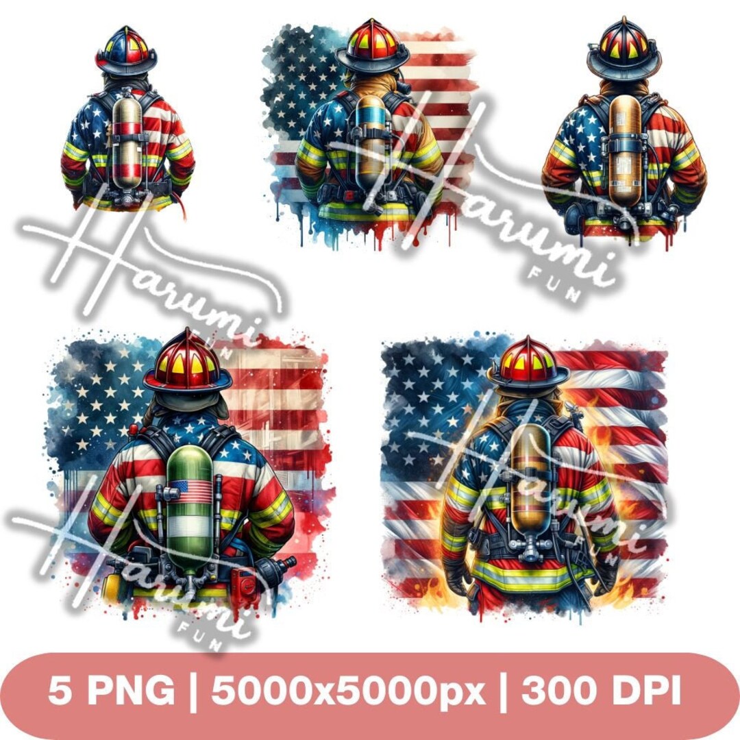 5 Firefighter Pngs, Firefighter Sublimation, Fireman PNG, Firefighter ...